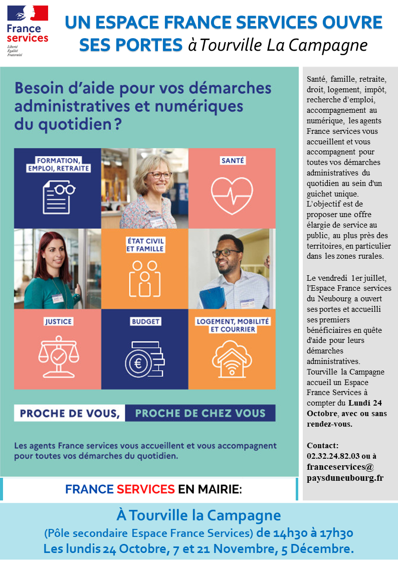 Un Espace France Services ouvre ses portes à Tourville la Campagne ...